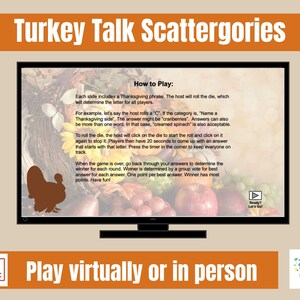 Thanksgiving Scattergories, Powerpoint Game, Thanksgiving Game, Team ...