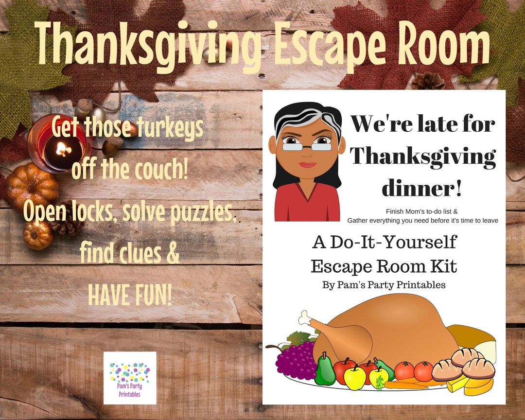 We're Late for Thanksgiving an at Home Escape Room Kit Thanksgiving ...