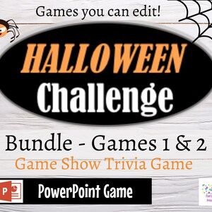 Halloween Challenge Game Bundle, Editable Powerpoint, Halloween Party ...