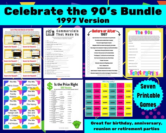 1997 Bundle of Games - 25th birthday, 25th Anniversary, Class of 1997 ...
