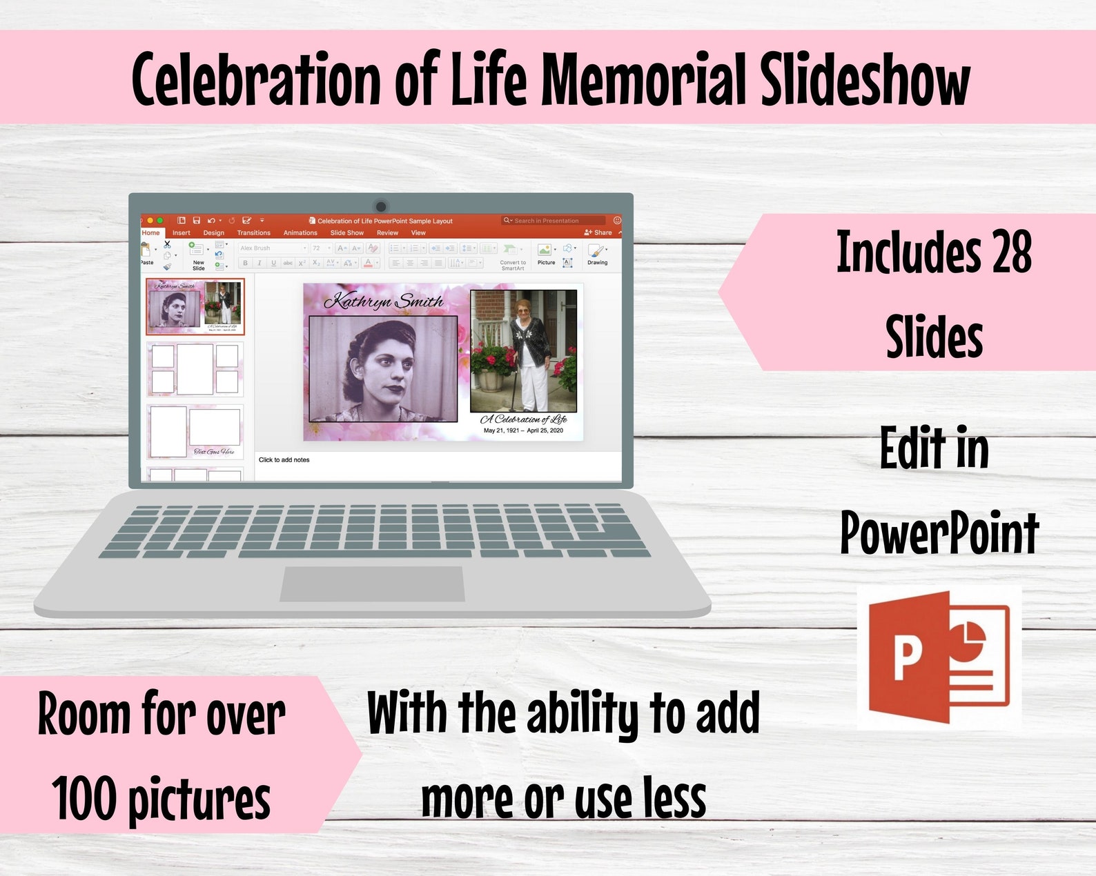 DIY Celebration of Life Slideshow Funeral Slideshow Template - Etsy