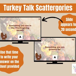 Thanksgiving Scattergories, Powerpoint Game, Thanksgiving Game, Team ...