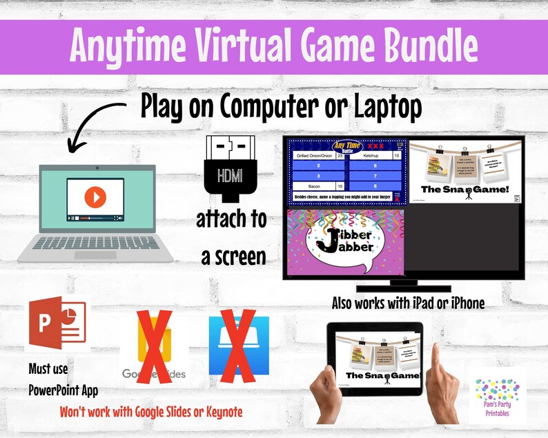 Virtual Anytime Game Bundle. Zoom Game Powerpoint Happy Hour - Etsy