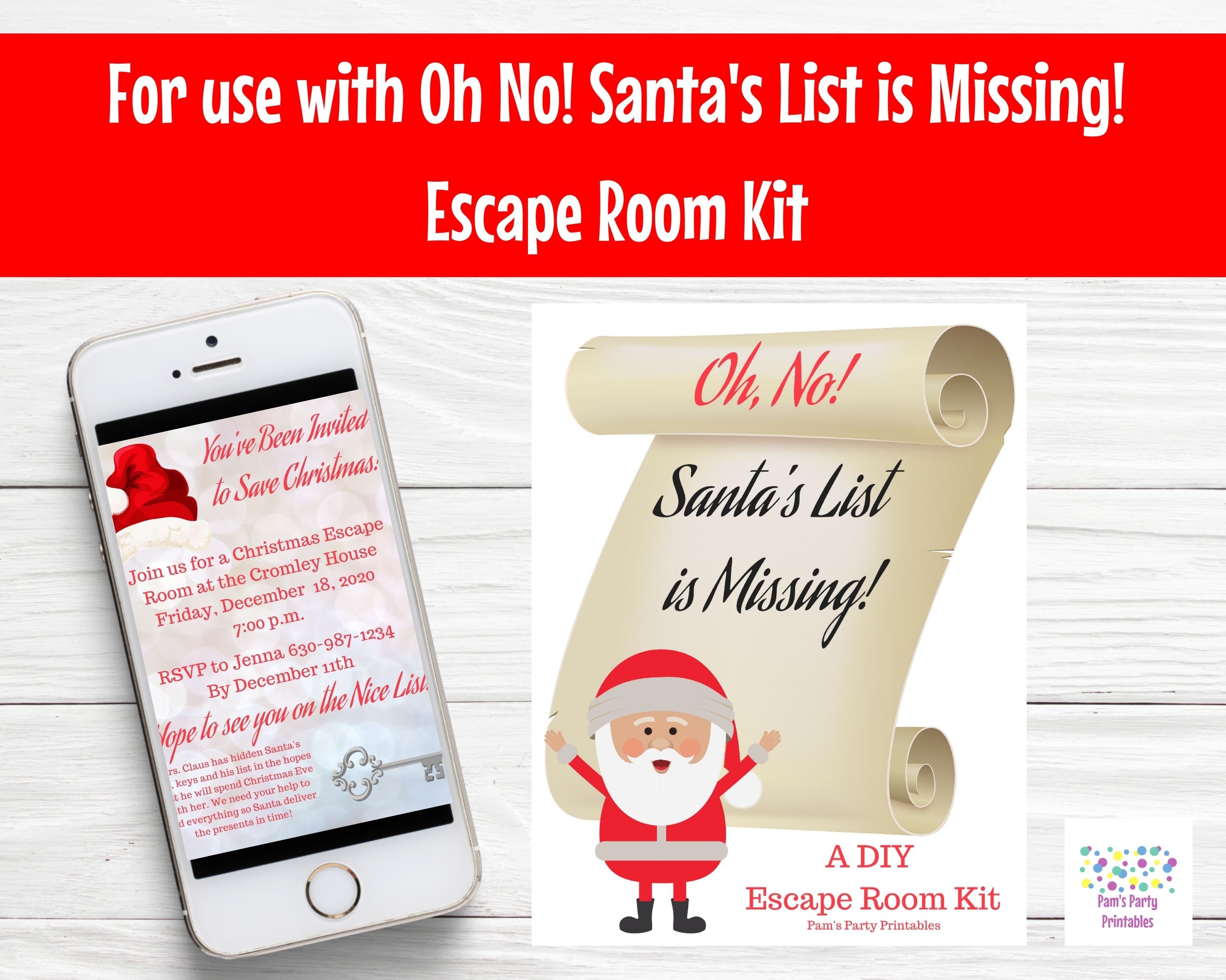Digital Invitation for Oh No! Santa's List is Missing! - A DIY Escape ...