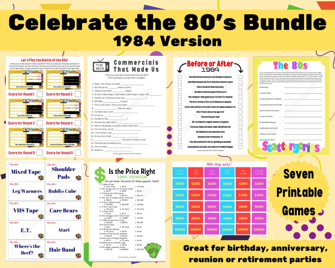 1984 Bundle of Games - 40th Birthday, 40th Anniversary, Class of 1984 ...