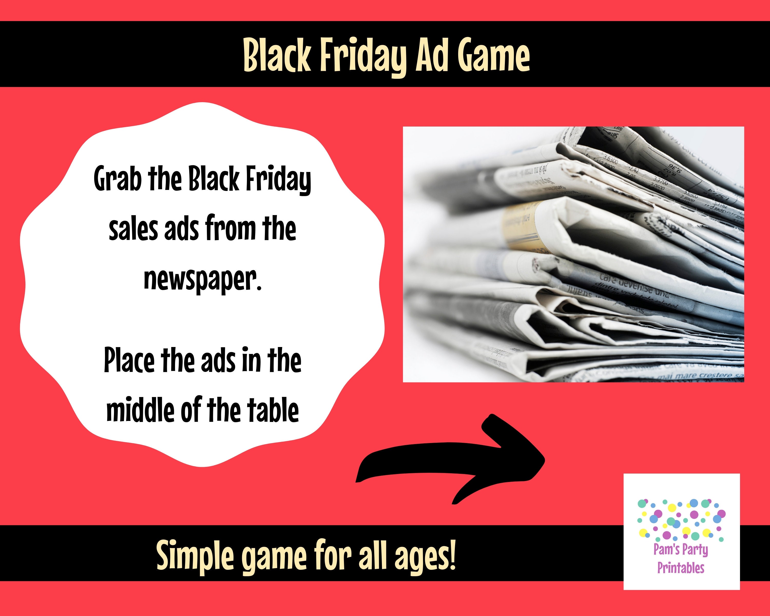 Printable Black Friday Ad Game Great Family Game for - Etsy