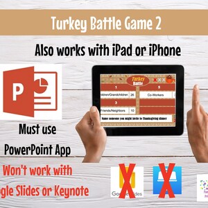 Turkey Battle Game 2, Editable Powerpoint, Thanksgiving Party Game ...