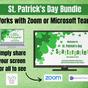 Virtual Bundle St. Patrick's Day Scattergories Powerpoint Game, St Pats ...