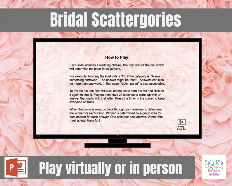 Virtual Game or in Person Bridal Wedding Scattergories - Etsy