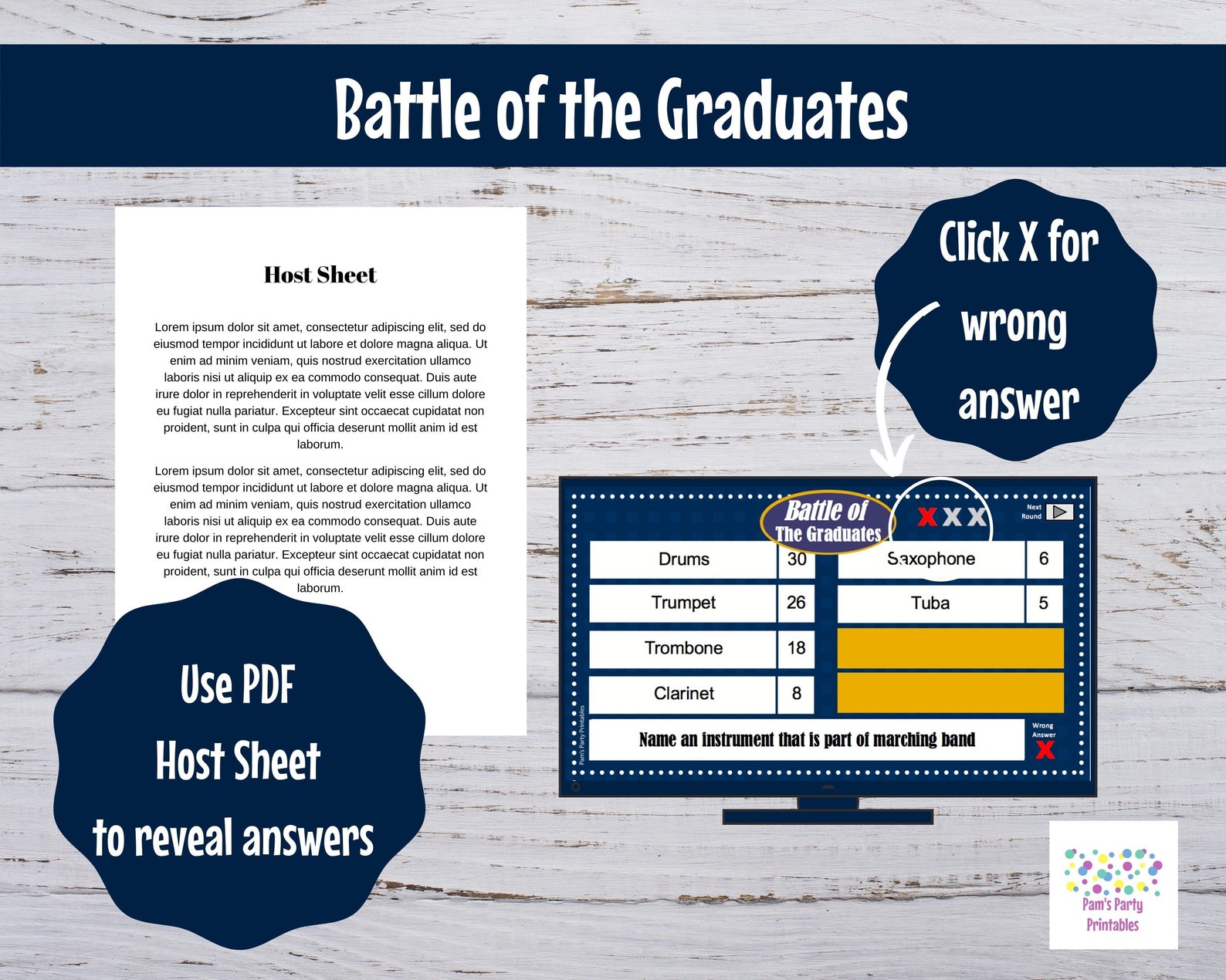 Virtual or Large Screen High School Battle of the Graduates - Etsy