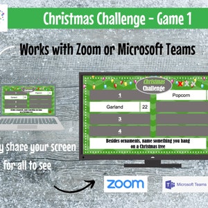 Virtual Game Christmas Challenge GAME 1- Interactive & Editable ...