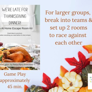 We're Late for Thanksgiving! - an at Home Escape Room Kit ...