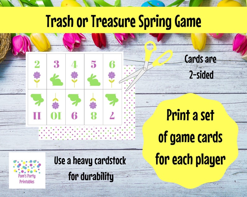 Springtime/easter Trash or Treasure Printable Dice & Card Game - Etsy