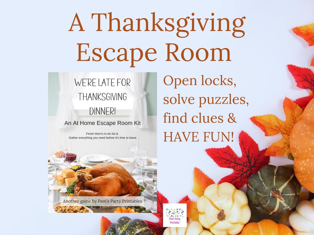 We're Late for Thanksgiving! - an at Home Escape Room Kit ...
