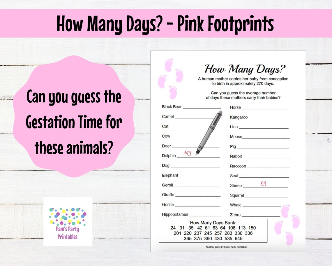 It's A Girl Pink Footprints Theme Baby Shower Game - Etsy