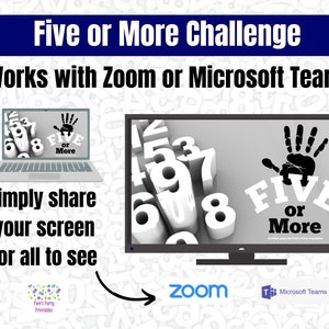 Virtual Game Five or More Challenge Powerpoint Game, Interactive ...