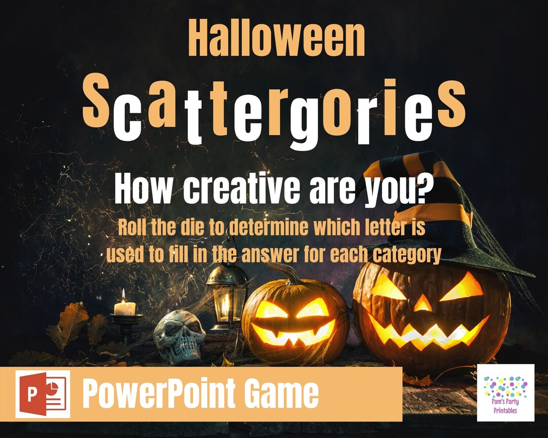 Halloween Scattergories, Powerpoint Game, Halloween Game, Team Meeting ...