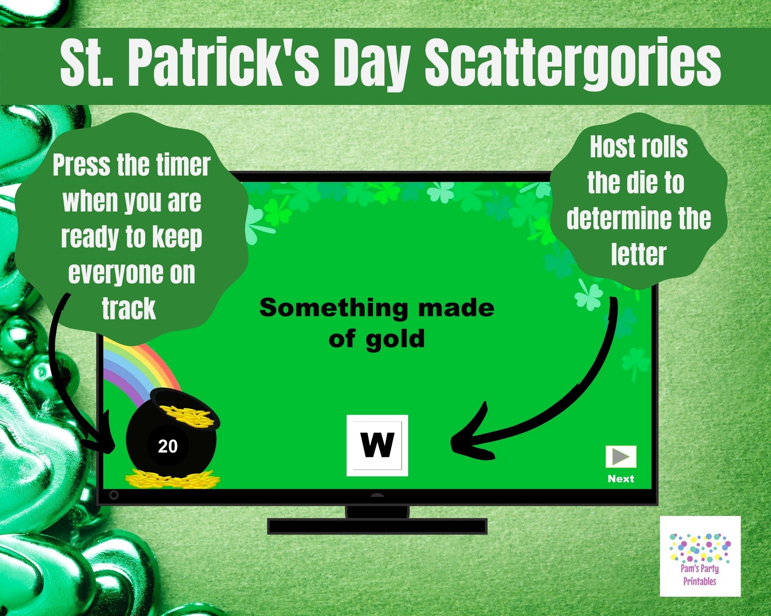 Virtual Bundle St. Patrick's Day Scattergories Powerpoint | Etsy