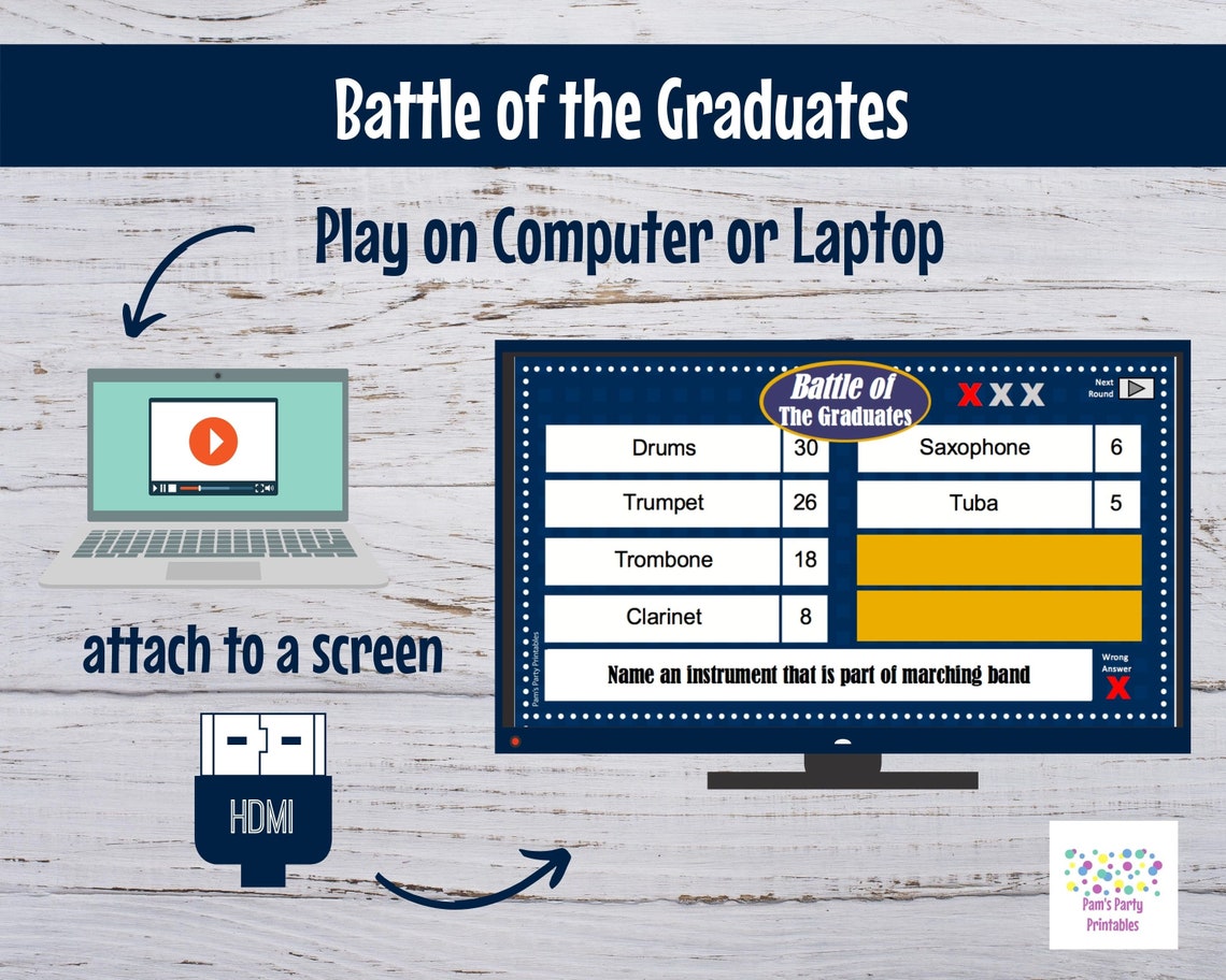 Virtual or Large Screen High School Battle of the Graduates - Etsy