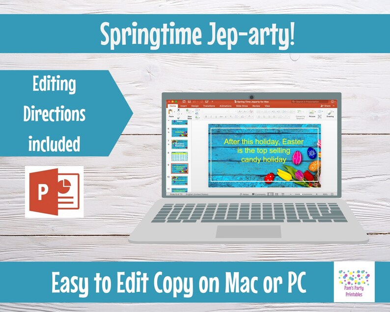 Large Screen or Virtual Game Springtime Jep-arty Trivia Game | Etsy