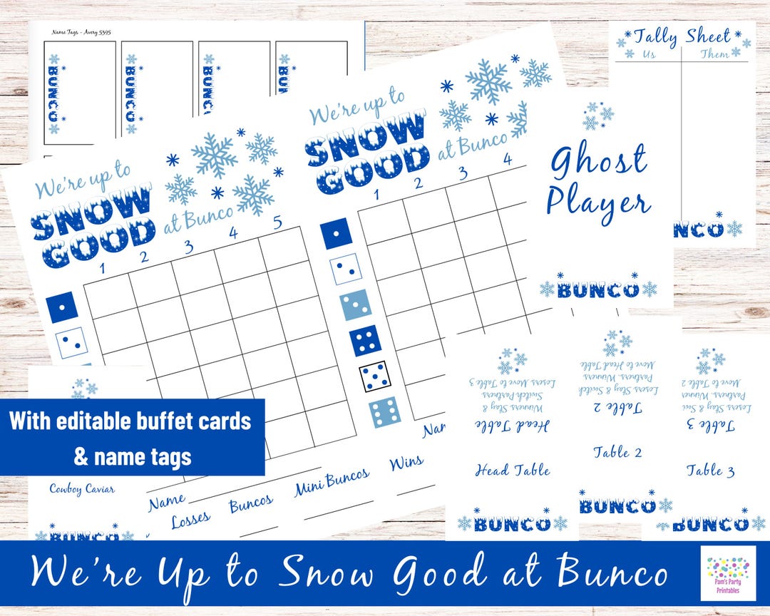 We're up to Snow Good at Bunco Score Sheets, Snow Theme Bunco, Holiday ...