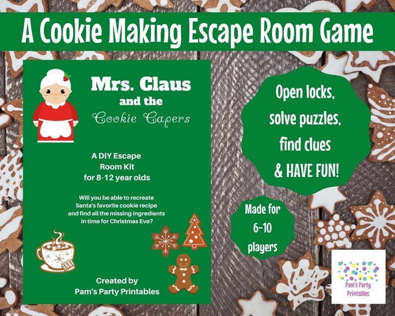 Mrs. Claus' Cookie Capers A Christmas DIY Escape Room | Etsy