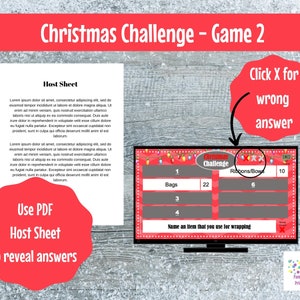 Virtual Game Christmas Challenge GAME 2 Interactive & | Etsy