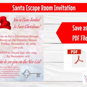 Digital Invitation for Oh No! Santa's List is Missing! - A DIY Escape ...