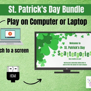 Virtual Bundle St. Patrick's Day Scattergories Powerpoint Game, St Pats ...