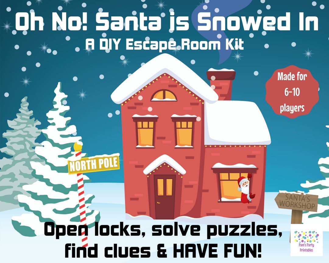 Oh No! Santa is Snowed In! - A DIY Escape Room Kit, Christmas Game ...