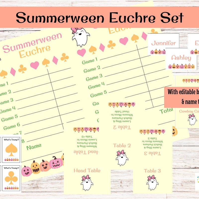 Euchre Score Cards Printables - Etsy