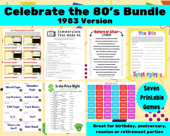 1983 Bundle of Games - 40th birthday, 40th Anniversary, Class of 1983 ...