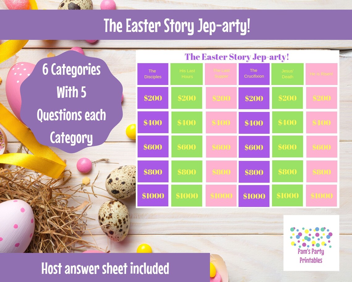The Easter Story Religious Jep-arty Trivia Game Printable - Etsy