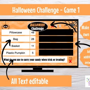 Halloween Challenge Game, Editable Powerpoint Game, Halloween Party ...