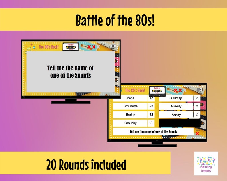 Battle of the 80s Powerpoint Game: Editable Trivia (digital Download ...