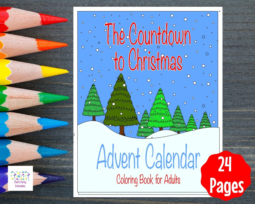 Advent Calendar Coloring Book Pages for Adults, 24 Printable Pages ...