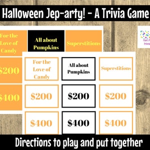 Halloween Jep-arty Printable Game, Halloween Trivia Game, Halloween ...