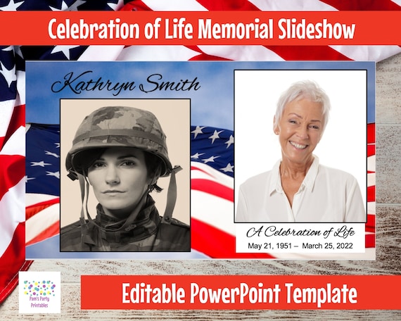 DIY Celebration of Life Slideshow Military - Funeral Slideshow Template ...