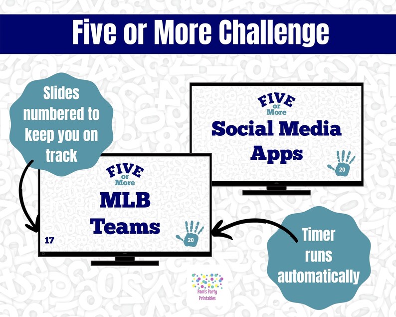 Virtual Game Five or More Challenge Powerpoint Game - Etsy