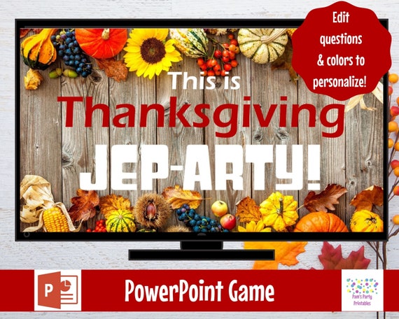 Thanksgiving Jep-arty!, Friendsgiving Party Game, Thanksgiving Trivia ...