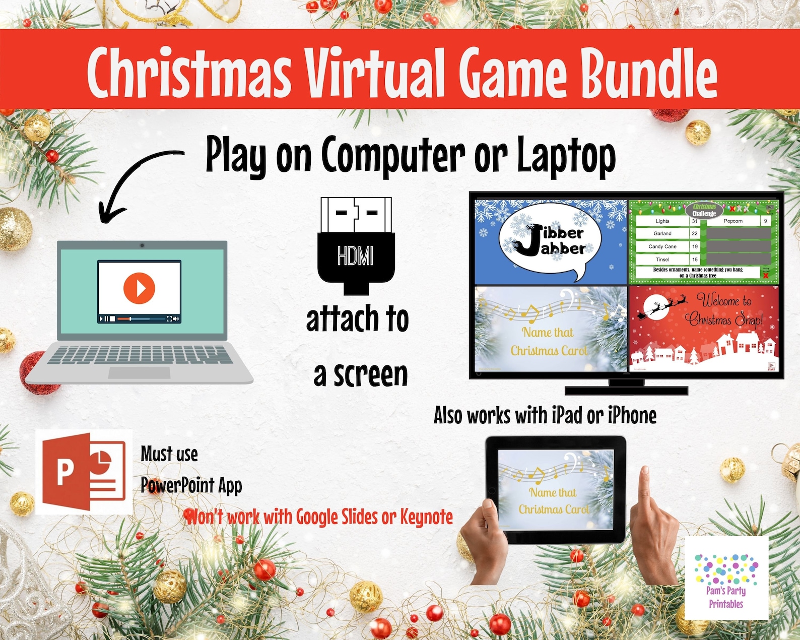 Virtual Game Christmas Bundle. Zoom Game Powerpoint Game - Etsy