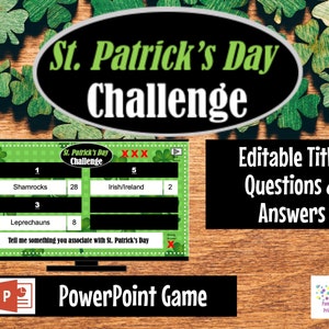 St Patricks Day Challenge Game, Editable Powerpoint, St Pats Party Game ...
