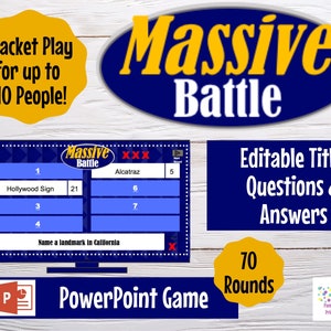 Virtual Game Massive Battle, Editable, Powerpoint Game, Customized, 70 ...