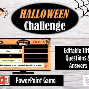 Halloween Challenge Game, Editable Powerpoint Game, Halloween Party ...