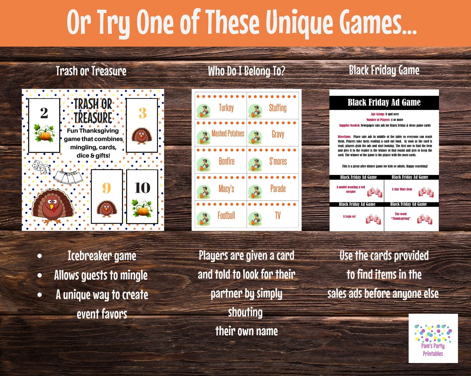 Thanksgiving Printable Games Bundle lot of 10 Games Taboo - Etsy