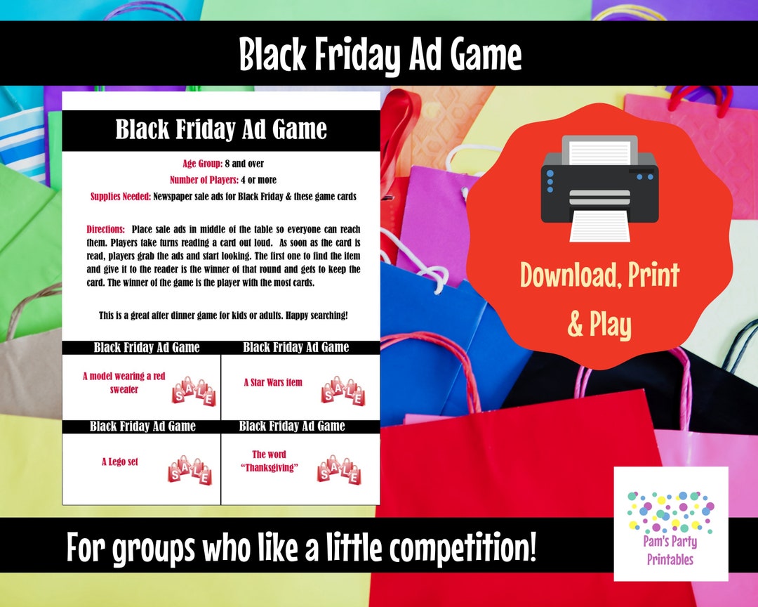 Printable Black Friday Ad Game - Great Family Game for Thanksgiving ...