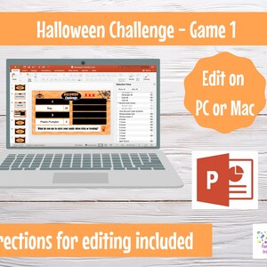 Halloween Challenge Game, Editable Powerpoint Game, Halloween Party ...