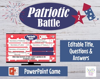 Virtual Game Patriotic Battle for 4th of July Memorial Day | Etsy