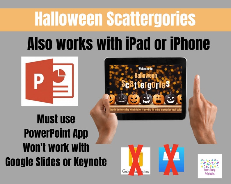 Halloween Scattergories Powerpoint Game Halloween Game Team | Etsy