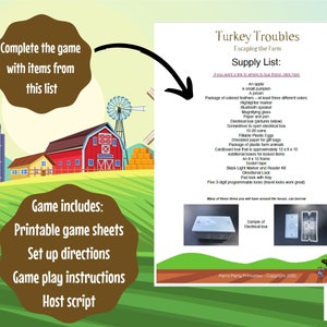 Turkey Troubles A DIY Escape Room Kit Thanksgiving Game - Etsy